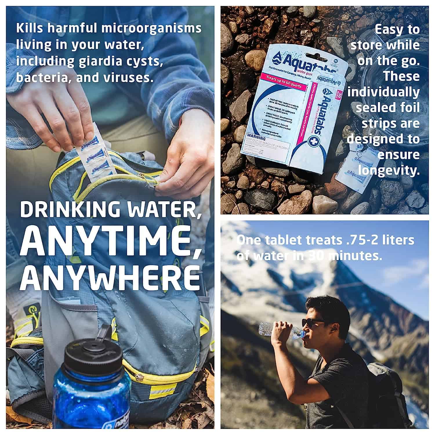 Waterzuiveringstabletten | Aquatabs | 50 stuks