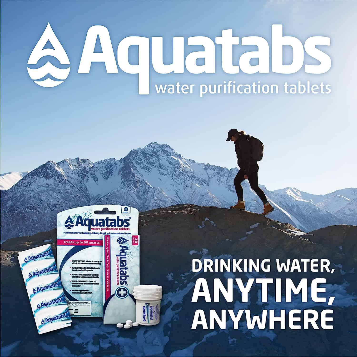 Waterzuiveringstabletten | Aquatabs | 50 stuks